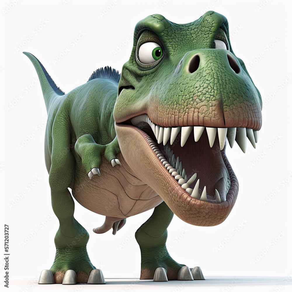 Cartoon Tyrannosaurus Rex dinosaur isolated on white background ...