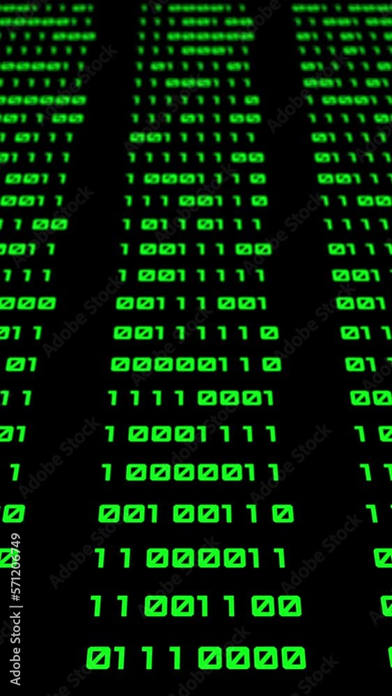 Vidéo Stock Abstract binary code background with green digits moving up the screen. Data, code ...