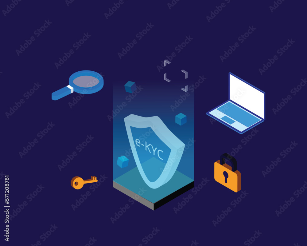 eKYC or electronic Know Your Customer or digital KYC for identification ...