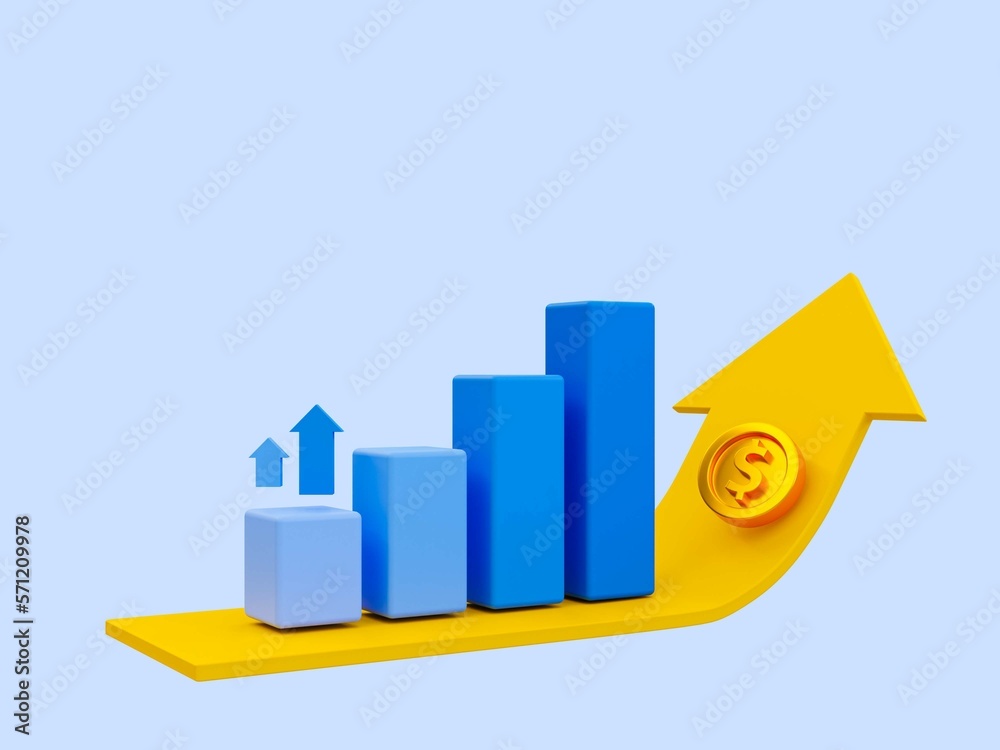 3d minimal data analysis. soaring finances. Strengthening currency. A ...