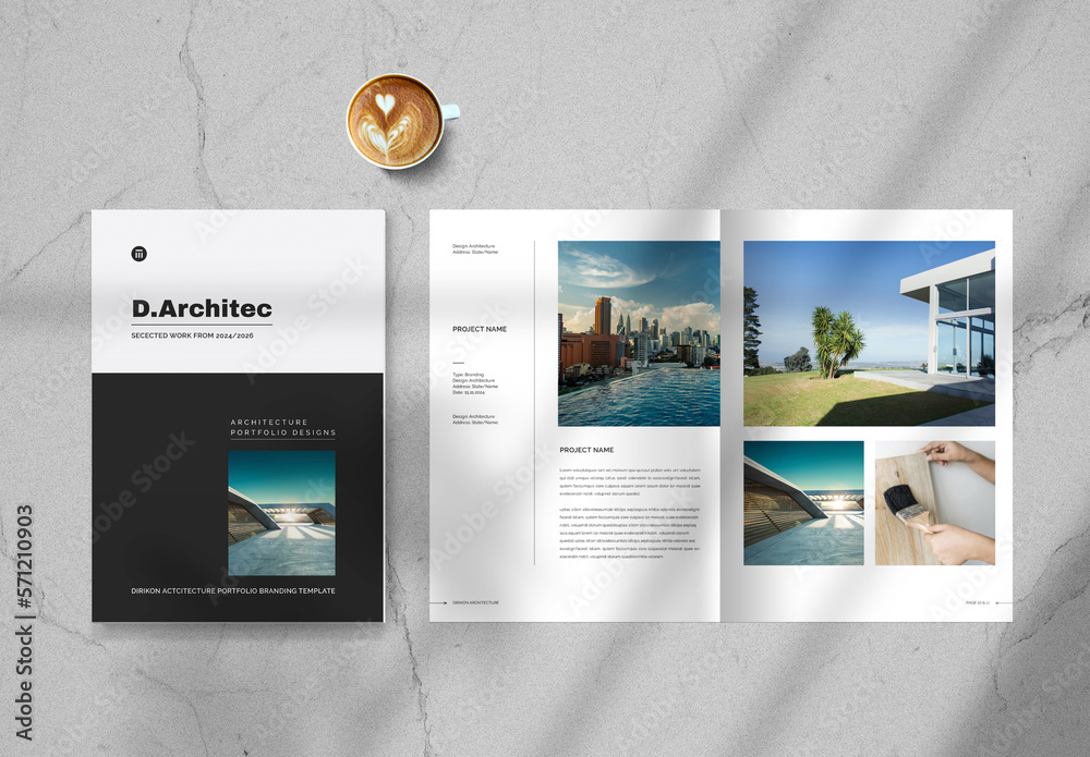 Architecture Portfolio Layout Stock Template | Adobe Stock