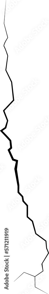 Surface crack and fissure in ground, concrete, crevices from disaster ...