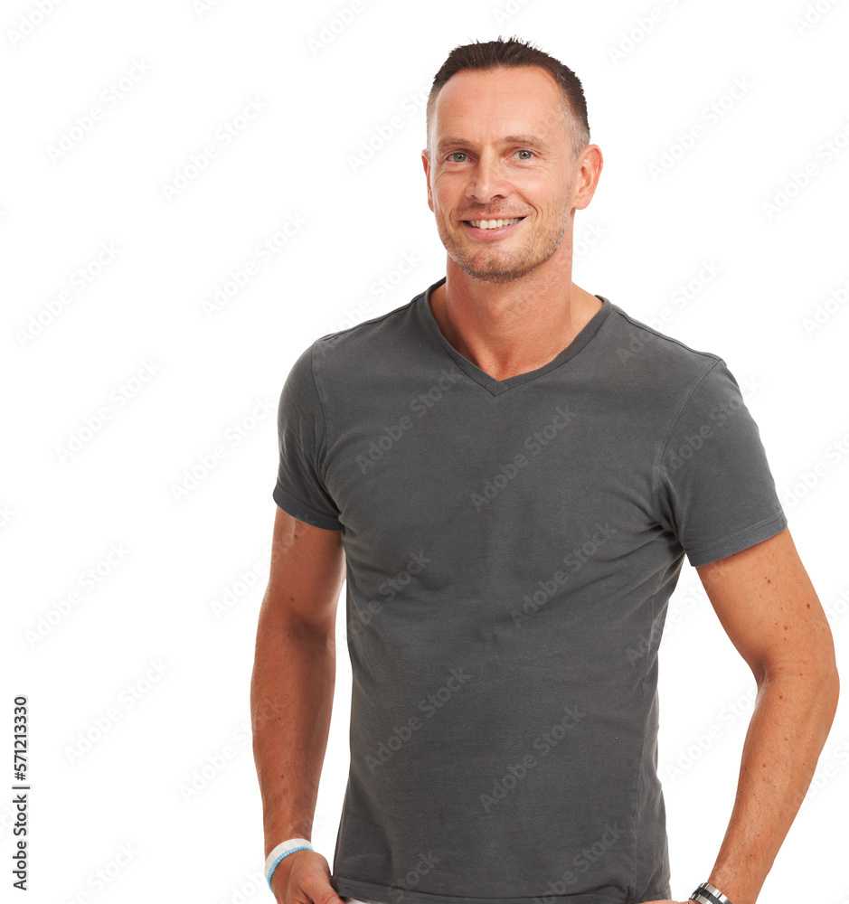 A confident handsome male model smiling with a positive emotions while ...