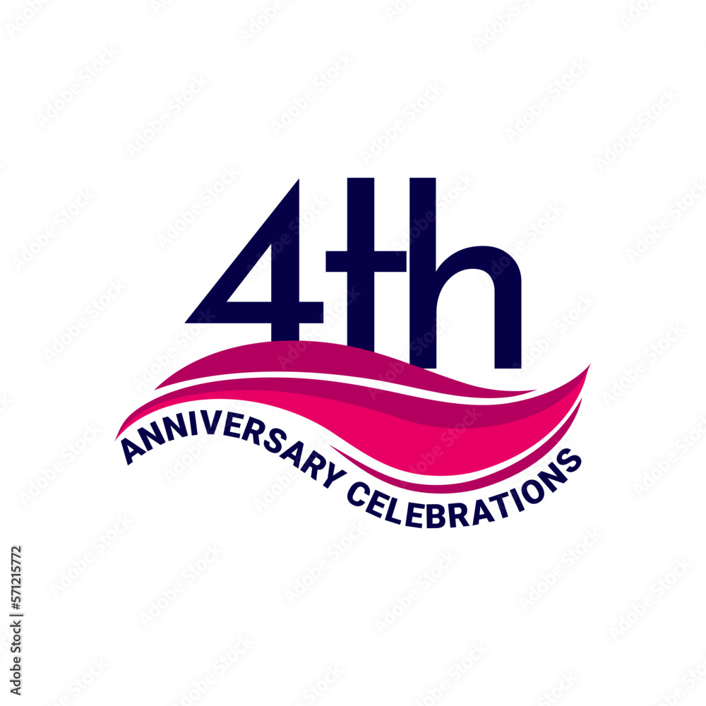 4th anniversary celebration logo design. Vector Eps10 Stock Vector ...