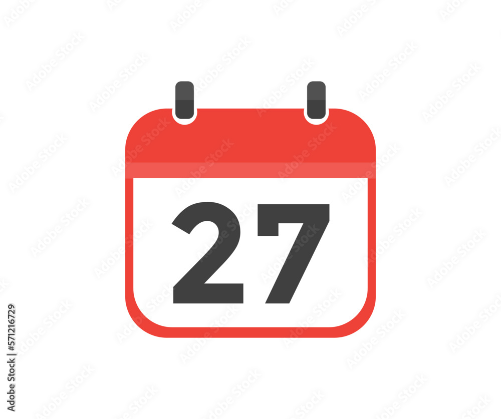 Simple calendar with date 27 day twenty seven logo design. Calendar ...