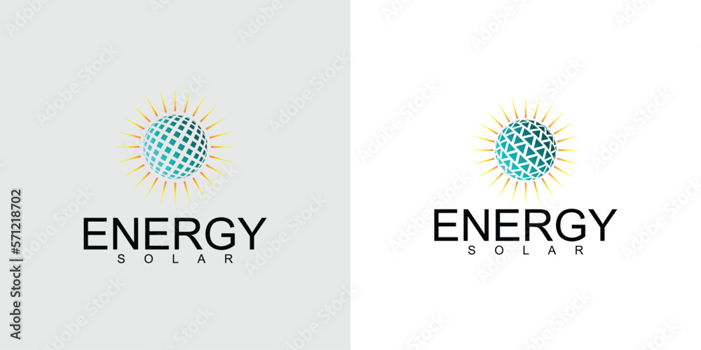 Solar logo design with modern unique concept premium vector Stock ...