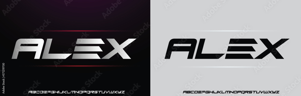 Alex, Game Sport Movie Alphabet Font. Typography modern regular style ...