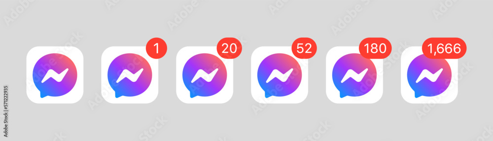 Messenger App Logo Notification Counter Social Media Button Icon Facebook Messenger Logo With
