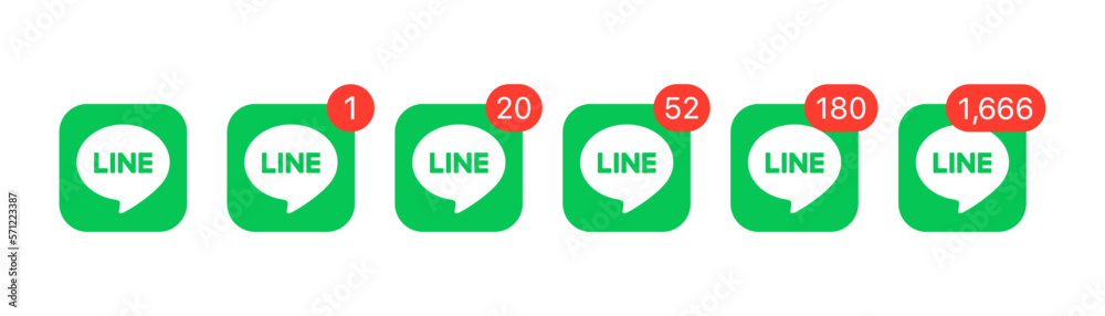 Line app logo notification counter social media button icon. line ...