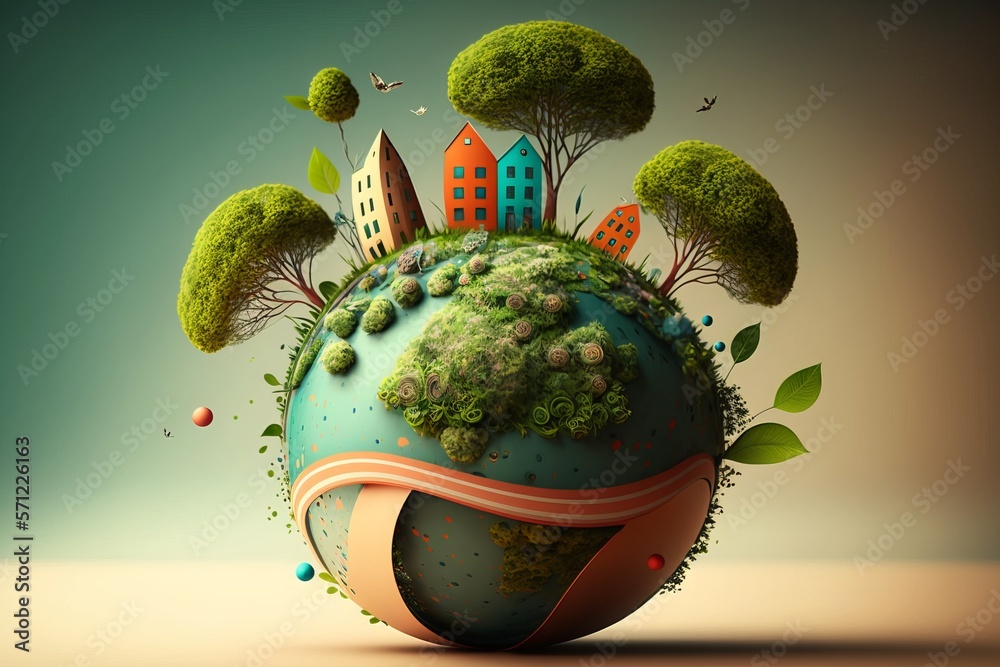 World environment and earth day concept with globe and eco friendly ...
