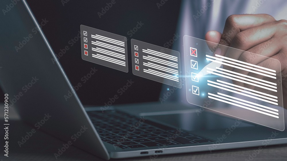 Digital work checklist or electronic smart daily checklist concept ...