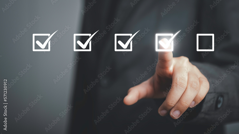 Digital work checklist or electronic smart daily checklist concept ...