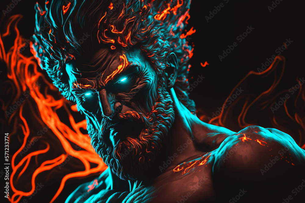 Ancient Greek god Ares portrait. Generative AI illustration. Stock ...