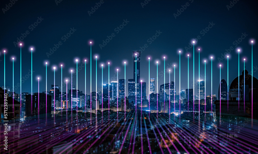 Telecommunication and communication network concept. Big data ...