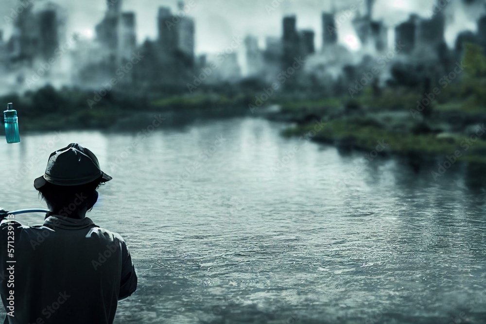 Conserve water and environment. Shot of an unrecognizable ecologist ...