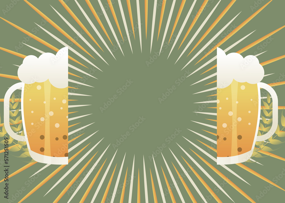 Flat background with beer Stock Illustration | Adobe Stock