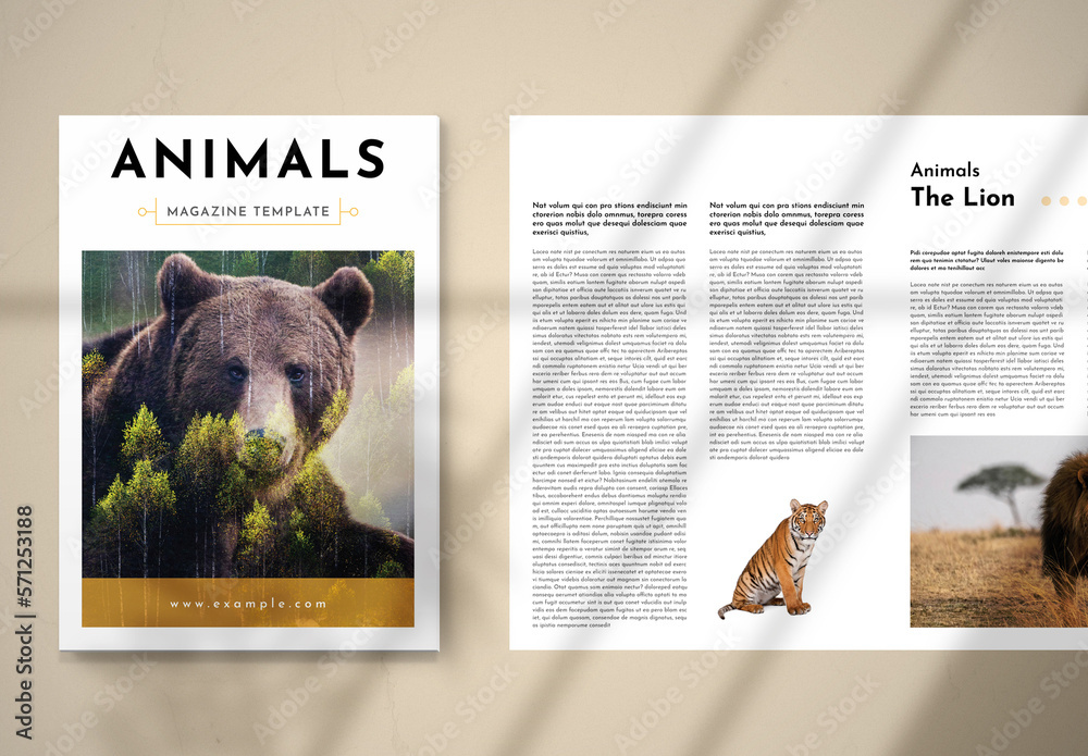 Animals Magazine Template Stock Template | Adobe Stock