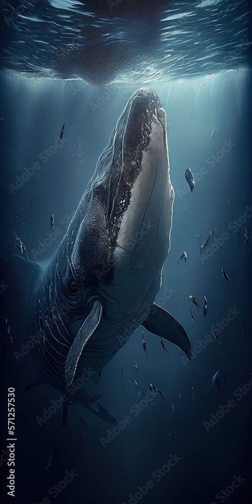 Deep ocean dramatic atmosphere front portrait close . AI generated art ...