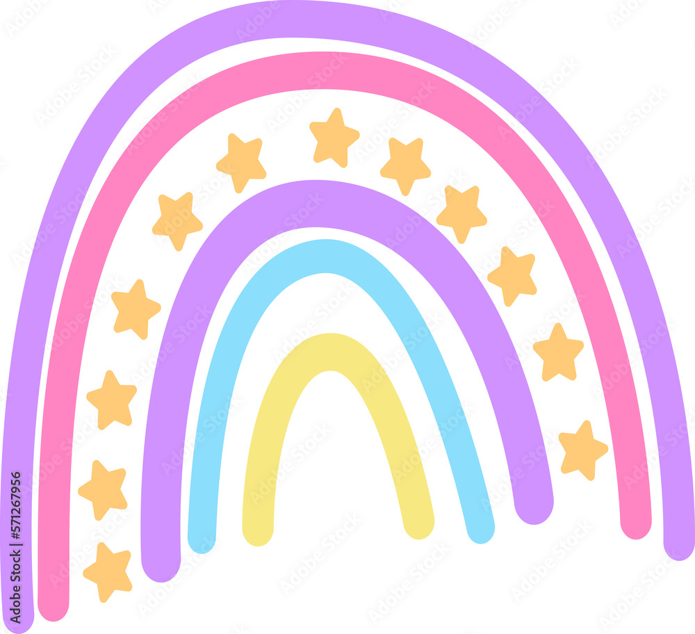 rainbow png file, vector illustration, cartoon Stock Illustration ...