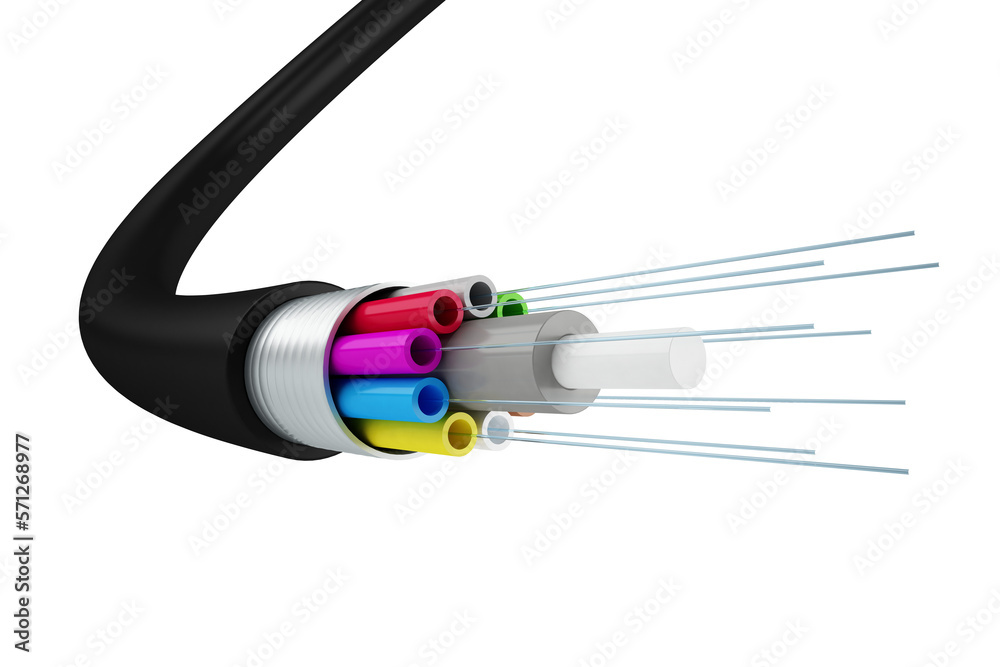 Internet fiber cable. technology that transmits large amounts of data ...