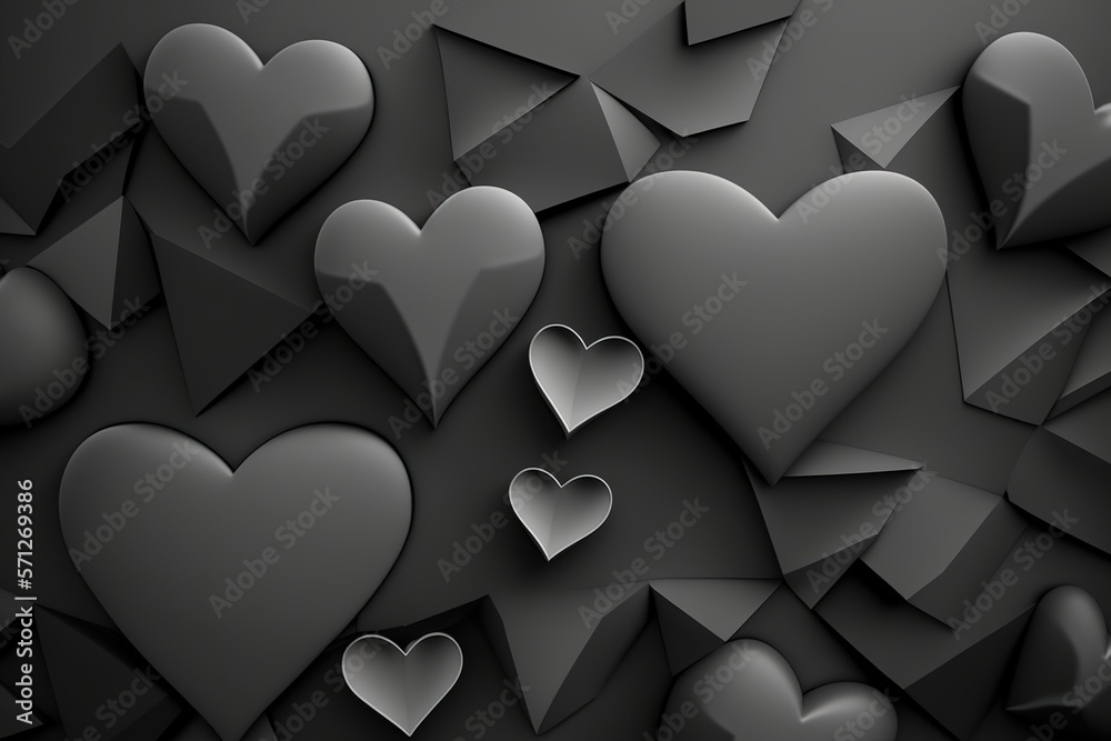 Heart Background, hearts of different shapes and colors for a greeting ...