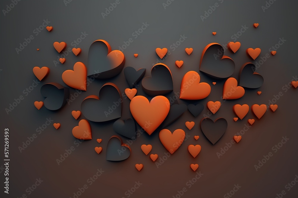 Heart Background, hearts of different shapes and colors for a greeting ...