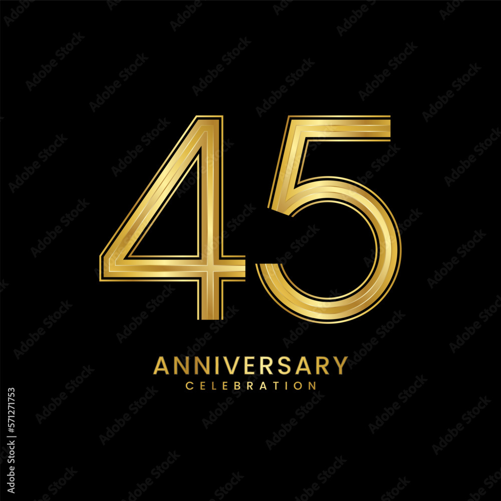 Vetor de 45th Anniversary celebration. Anniversary logo design with ...