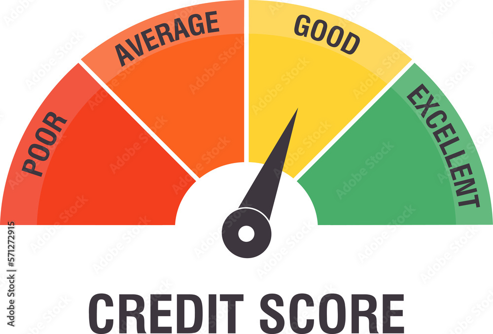 Credit score meter. Gauge, business report concept. Excellent, good ...
