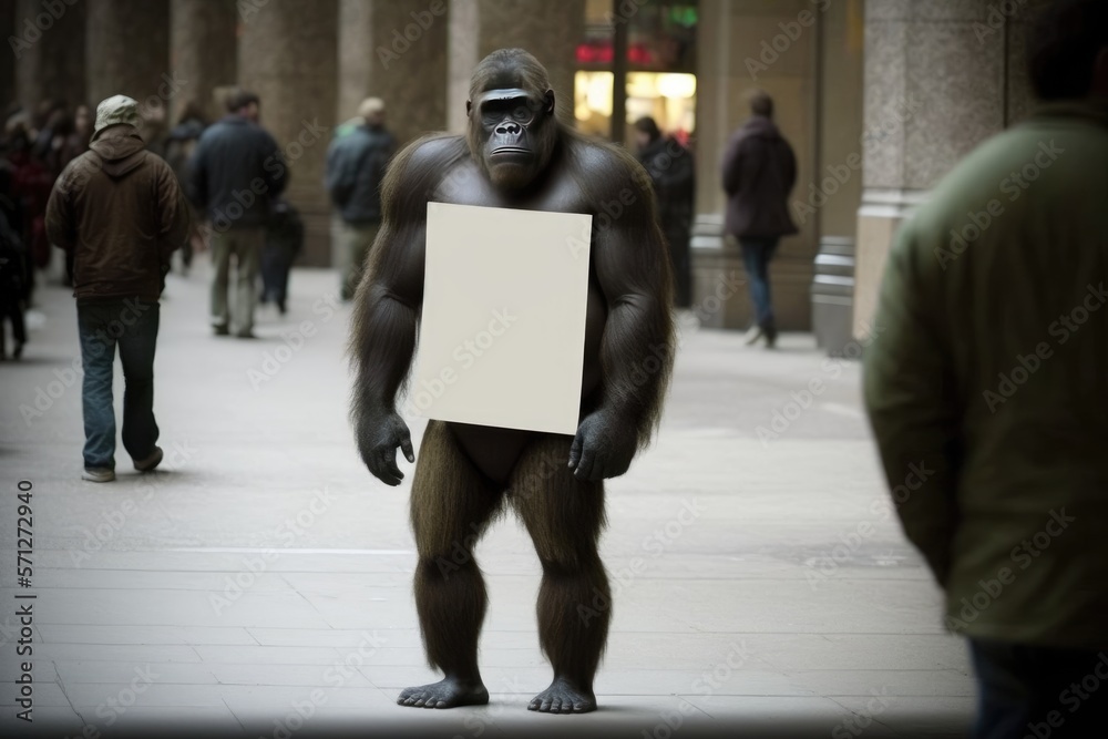 Monkey Ape White Blank Board Banners and Placards A Symbol of Unity and ...