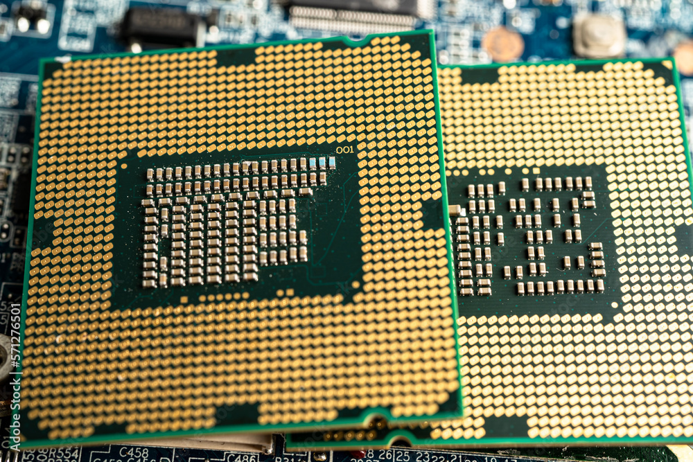 Central Processing Unit, CPU chip processor of computer mainboard ...