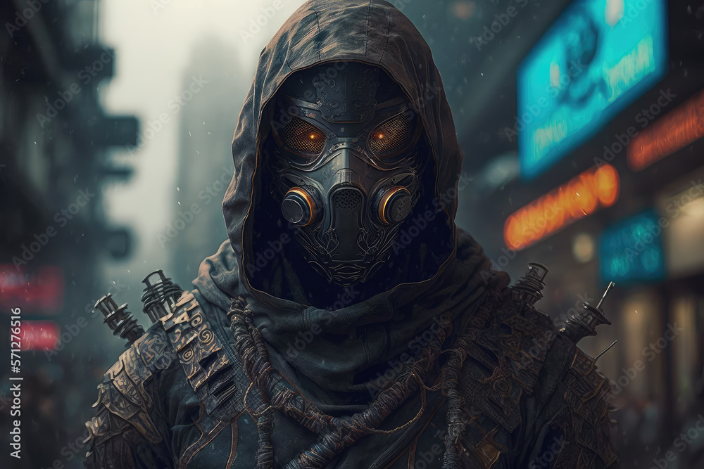 Ninja, futuristic character concept art, future warrior illustration ...