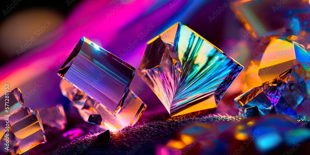 Cyber dark neon colors change with viewing or illumination geometry ...