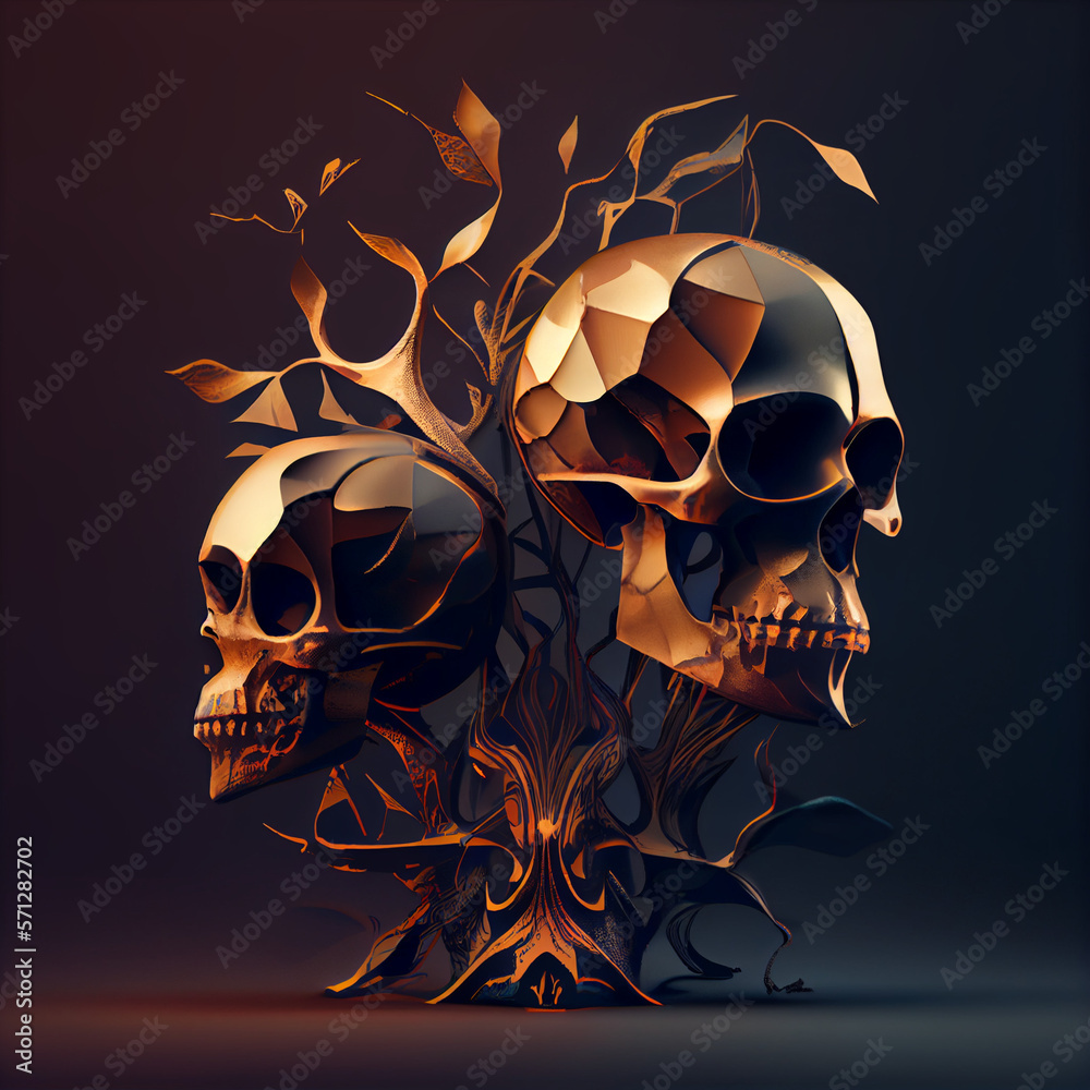 Enter a surreal world with this retro-inspired Skull. Experience the ...