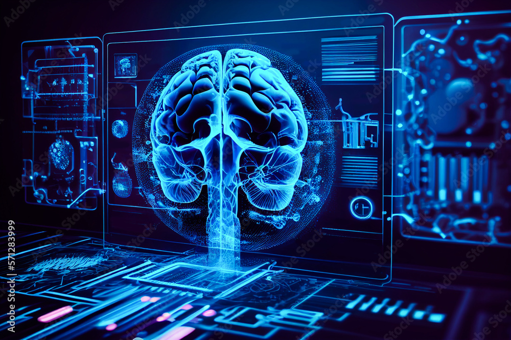 Artificial intelligence in smart healthcare hospital technology concept ...