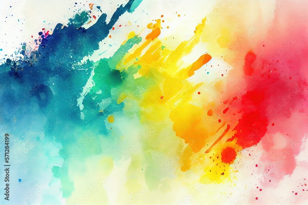 fond texturé de peinture aquarelle en tâches de couleur bleu rouge ...