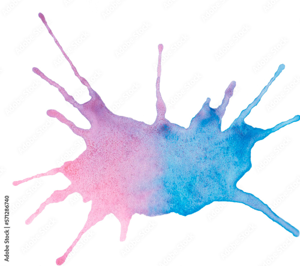 Watercolor spot in pink and blue on a transparent background. Stock ...