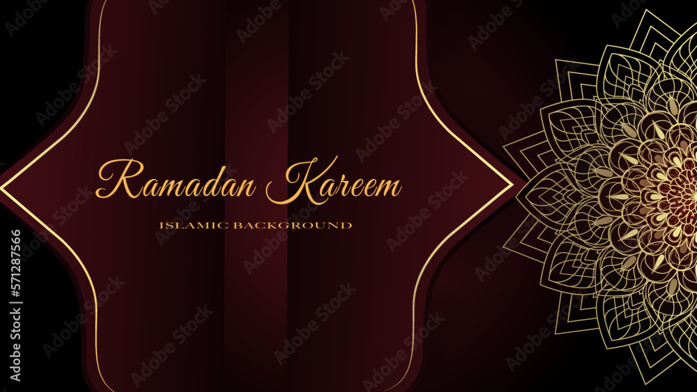 Ramadhan greting card background. Golden mandalas in oriental style ...