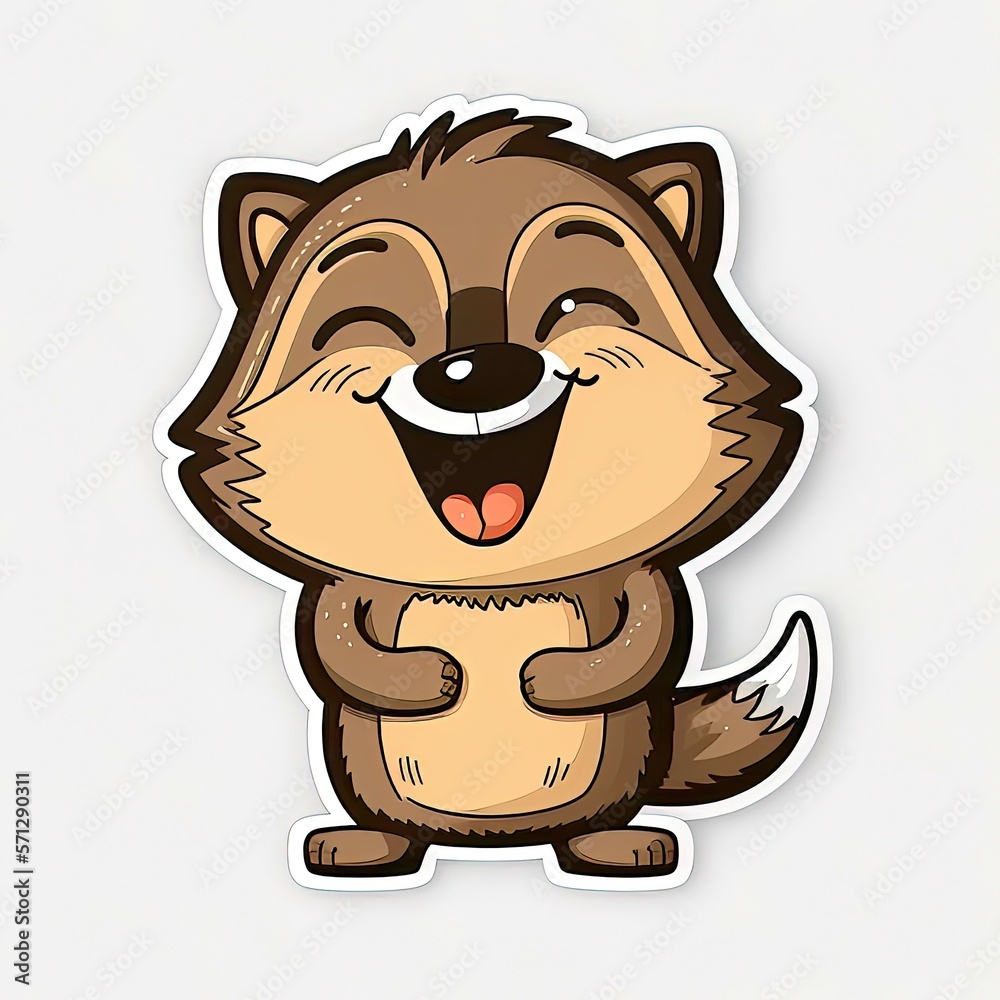 unleash your inner predator with cute cartoon wolf sticker generative ...