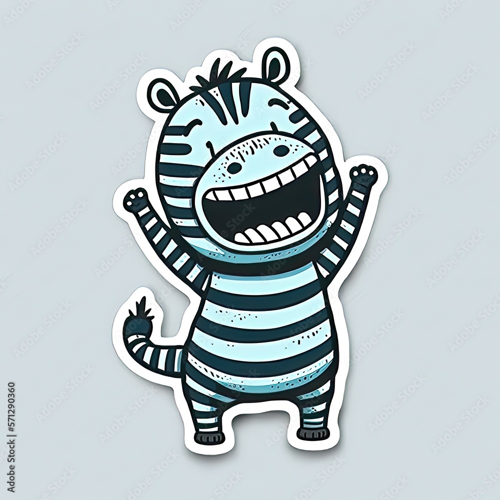 get your kids excited with cartoon zebra sticker for zoo generative ai ...