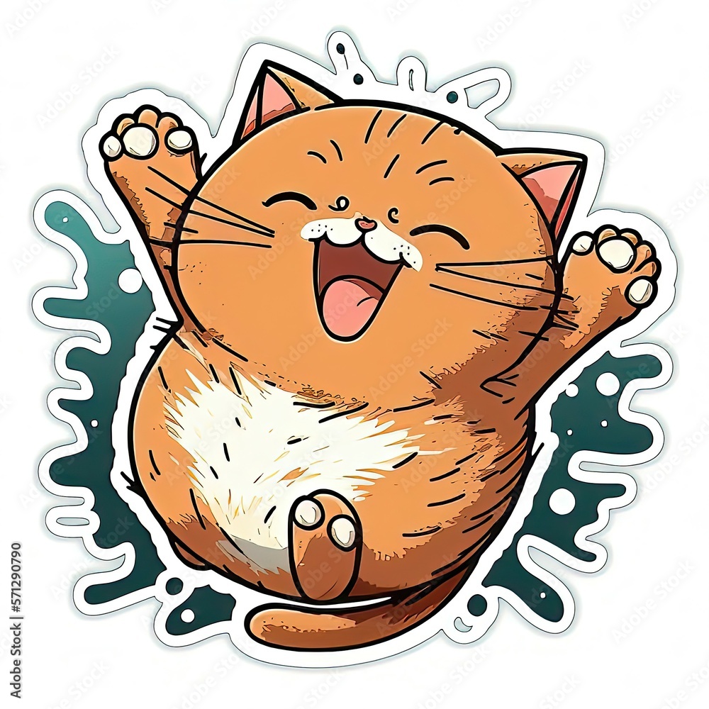 smiling cartoon cat cutout perfect for zoo themed projects generative ...