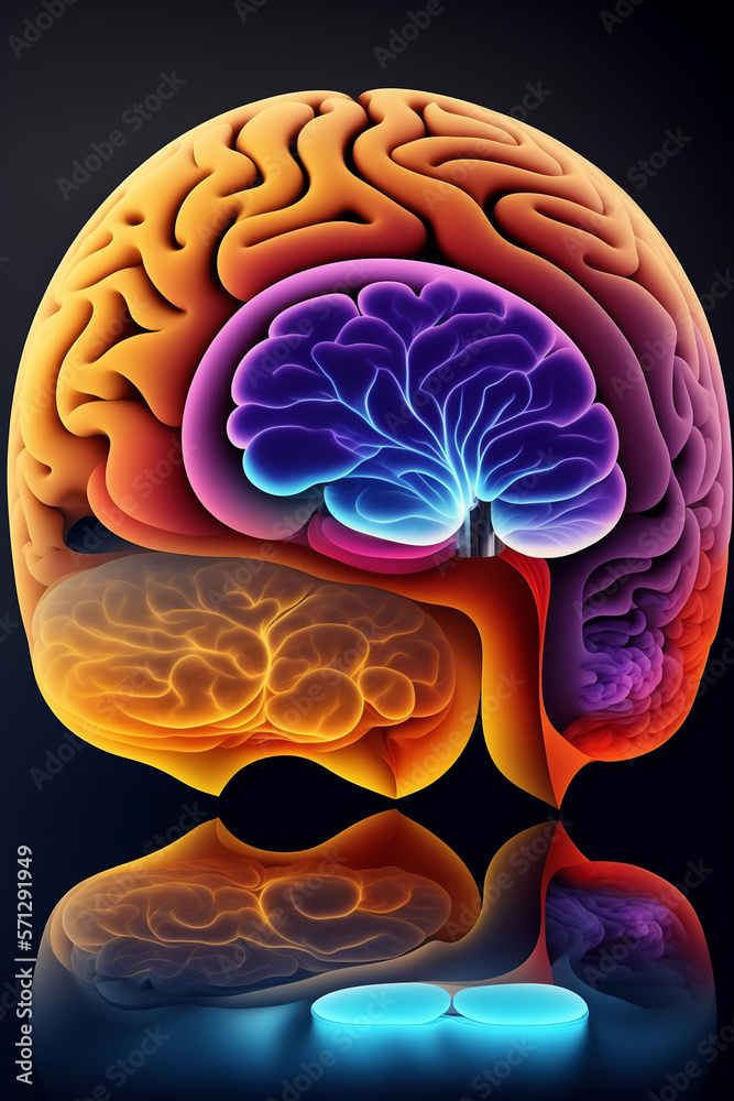 Thinking processes, human brain activity. Intelligence and brain ...