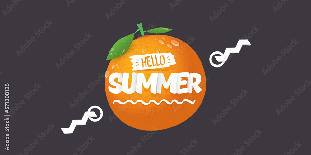 Vector Hello Summer horizontal banner or flyer Design template with ...