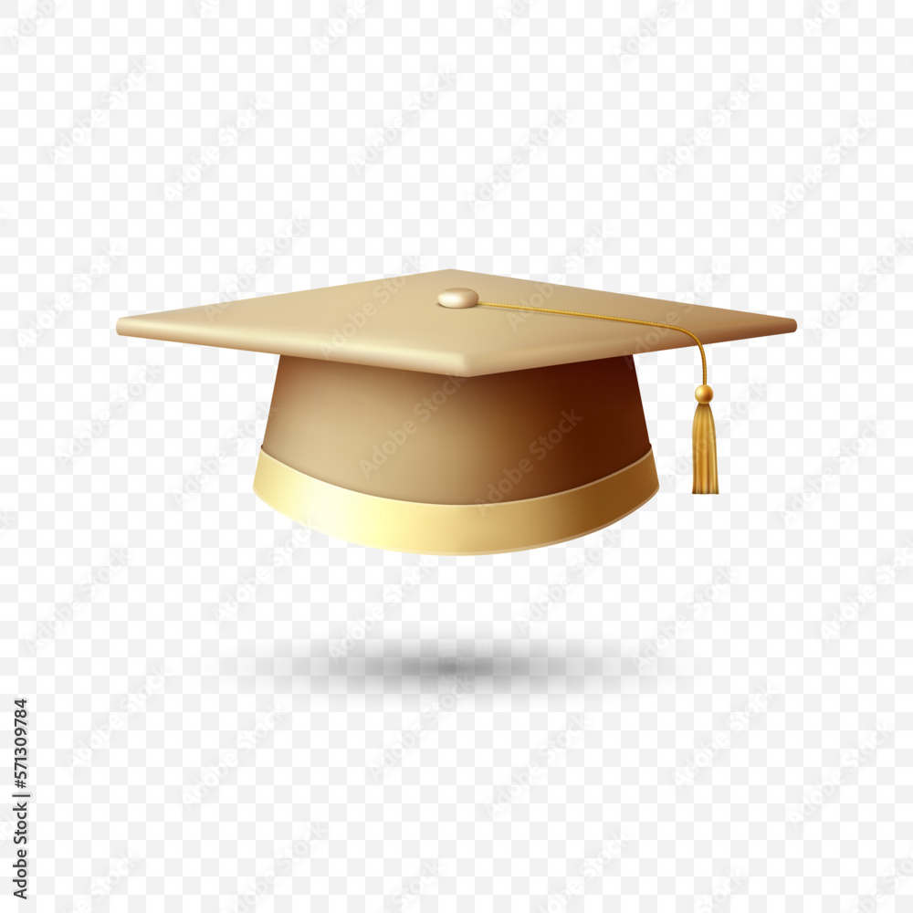 Vector 3d Realistic Graduate College, High School, University Yellow ...