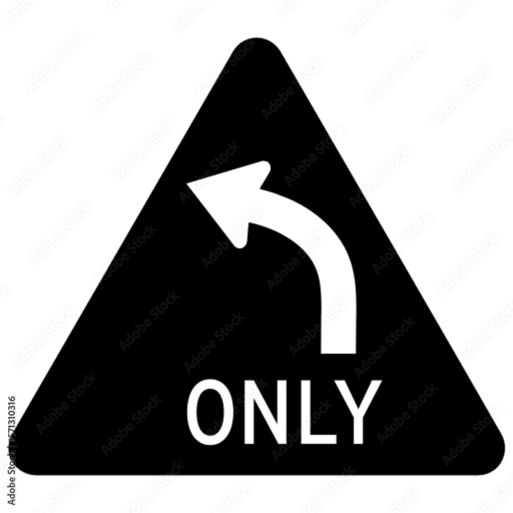 left way only sign vector, icon, symbol, logo, clipart, isolated ...