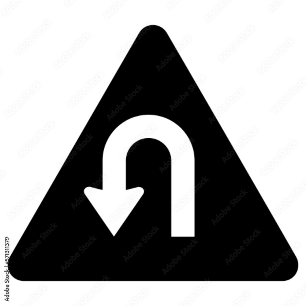 u turn sign vector, icon, symbol, logo, clipart, isolated. vector ...