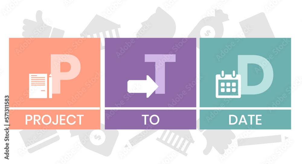 PTD - project to date. acronym business concept. vector illustration ...