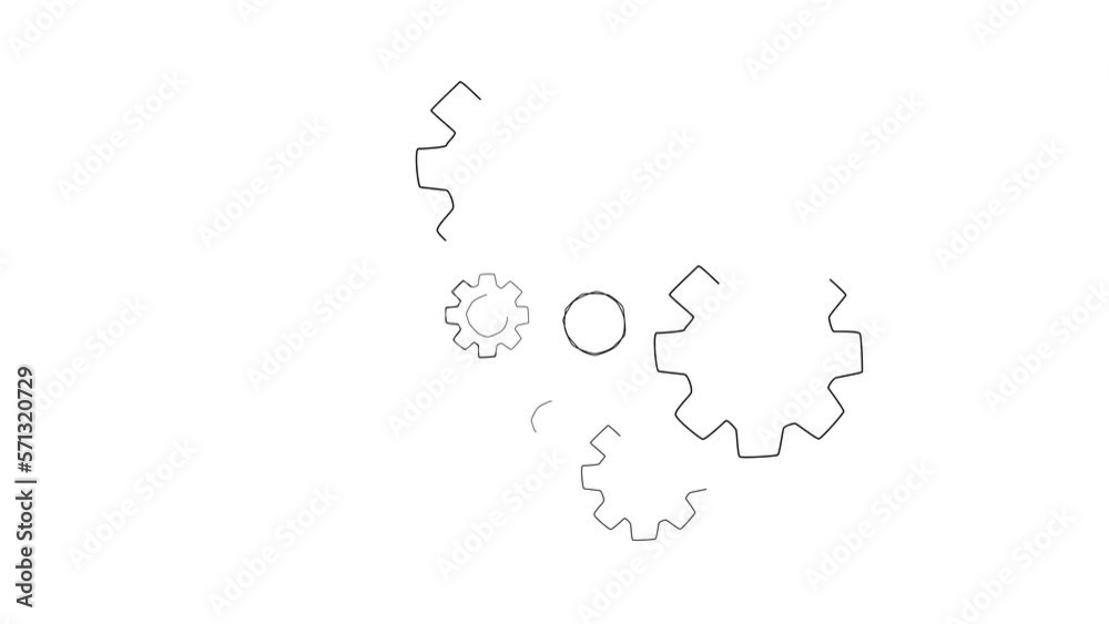 Animation rotating gears . Video with rotating gears. Mechanism in ...