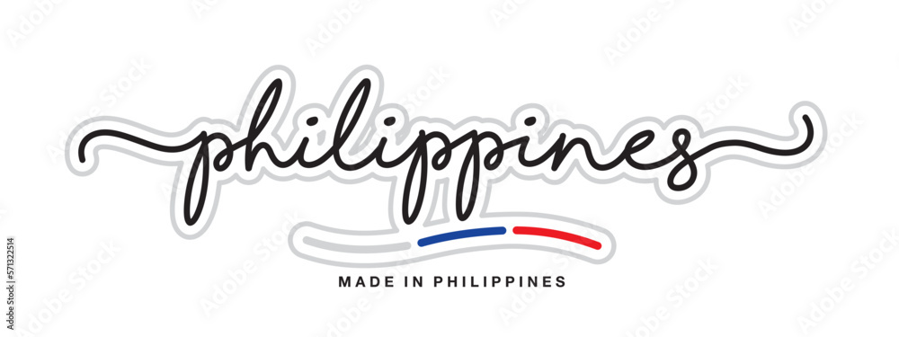 Made in Philippines, new modern handwritten typography calligraphic ...