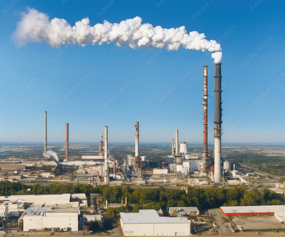 Industrial tubes with smoke. Photo about bad ecology, environmental ...