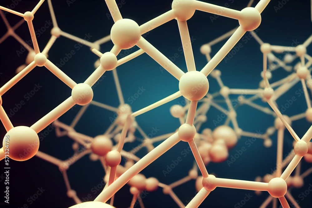nanotechnology molecular structure 3d illustration of a lattice ...